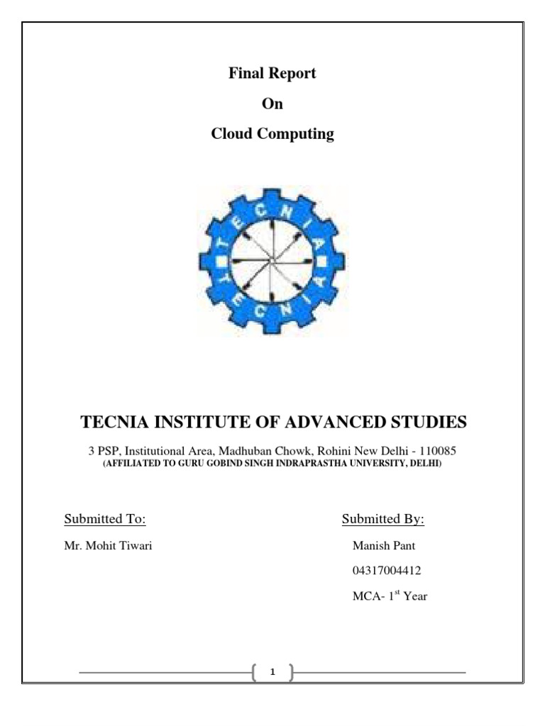 Report On Cloud Computing | PDF | Provisioning | Cloud Computing