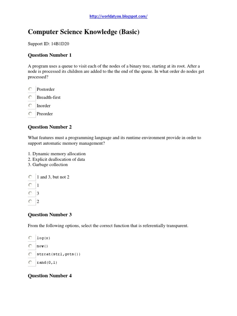 Computer Science Knowledge | PDF