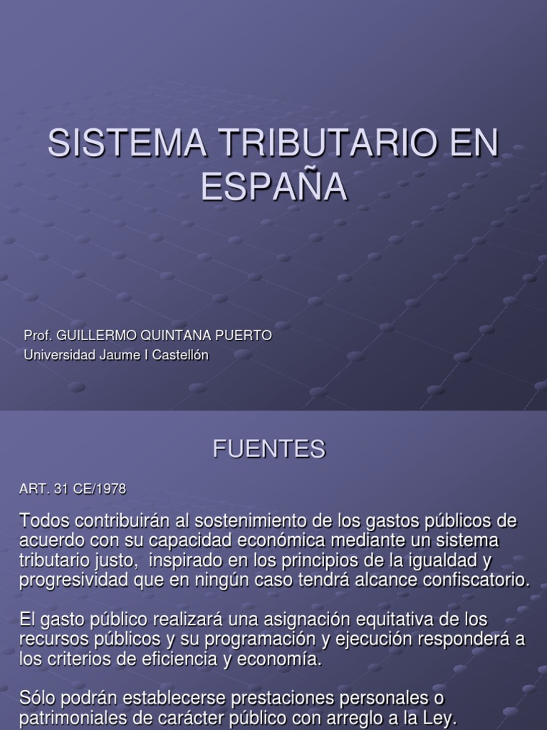 Sistema Tributario Español | PDF | Impuestos | Finanzas del gobierno