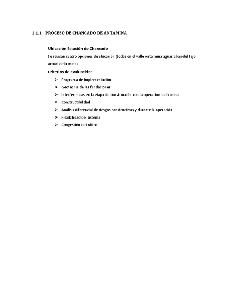 Proceso de Chancado de Antamina | PDF