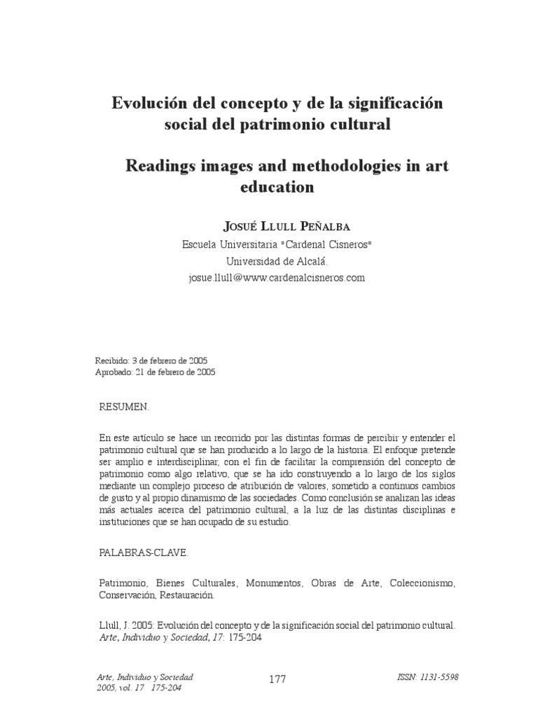 Evolucion Del Concepto de Patrimonio Cultural | PDF