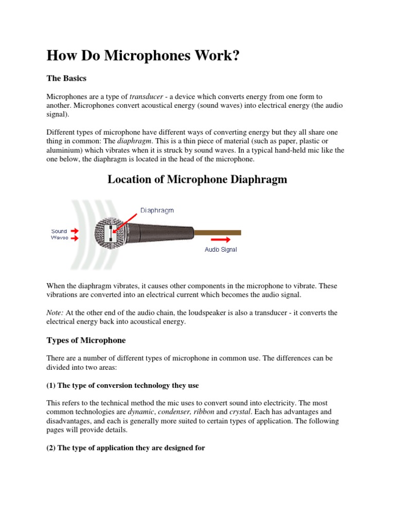 How Do Microphones Work | PDF | Microphone | Loudspeaker