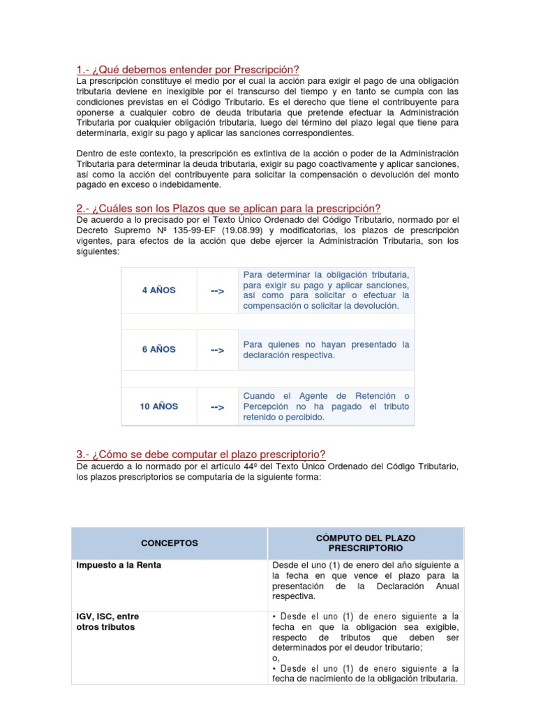 La Prescripcion Conceptos y Casos | PDF | Estatuto de limitaciones | Pagos