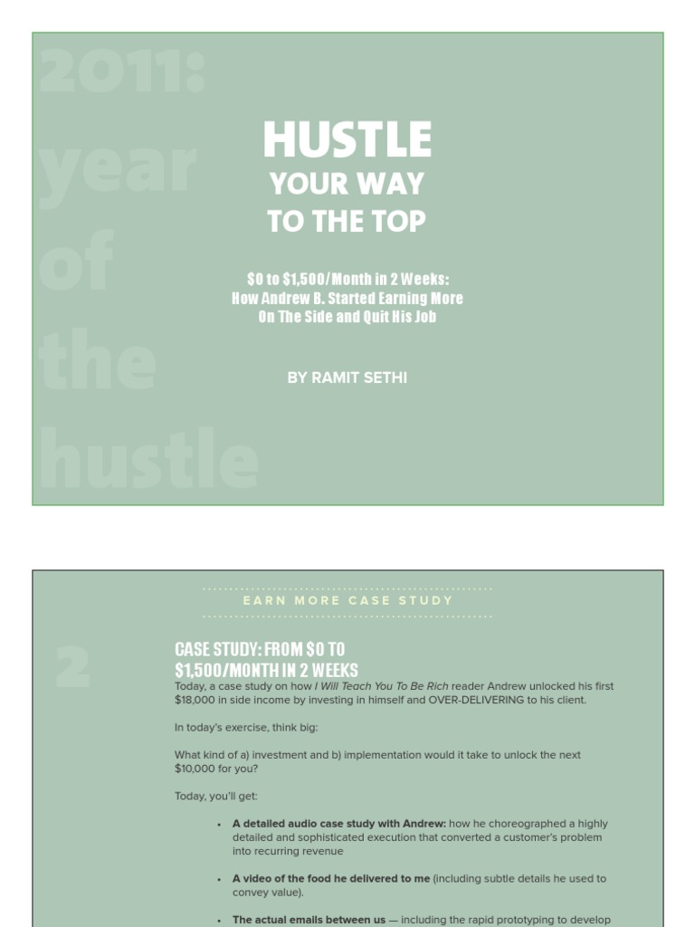 Hustle Case Study: Earning $1,500/Month | PDF