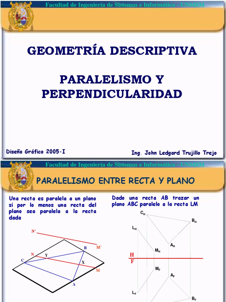 Geometria Descriptiva - Paralelismo y Perpendicularidad - 2005-I | PDF | Perpendicular ...