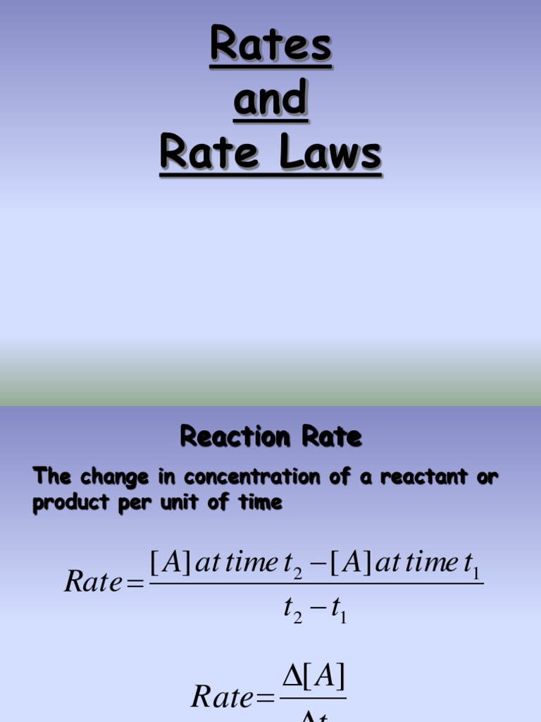 Rate Laws | PDF | Reaction Rate | Chemical Engineering