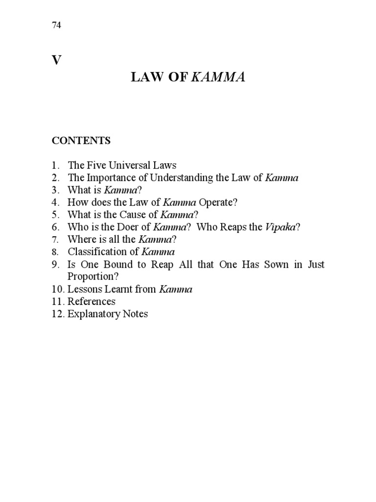 Law of Kamma | PDF