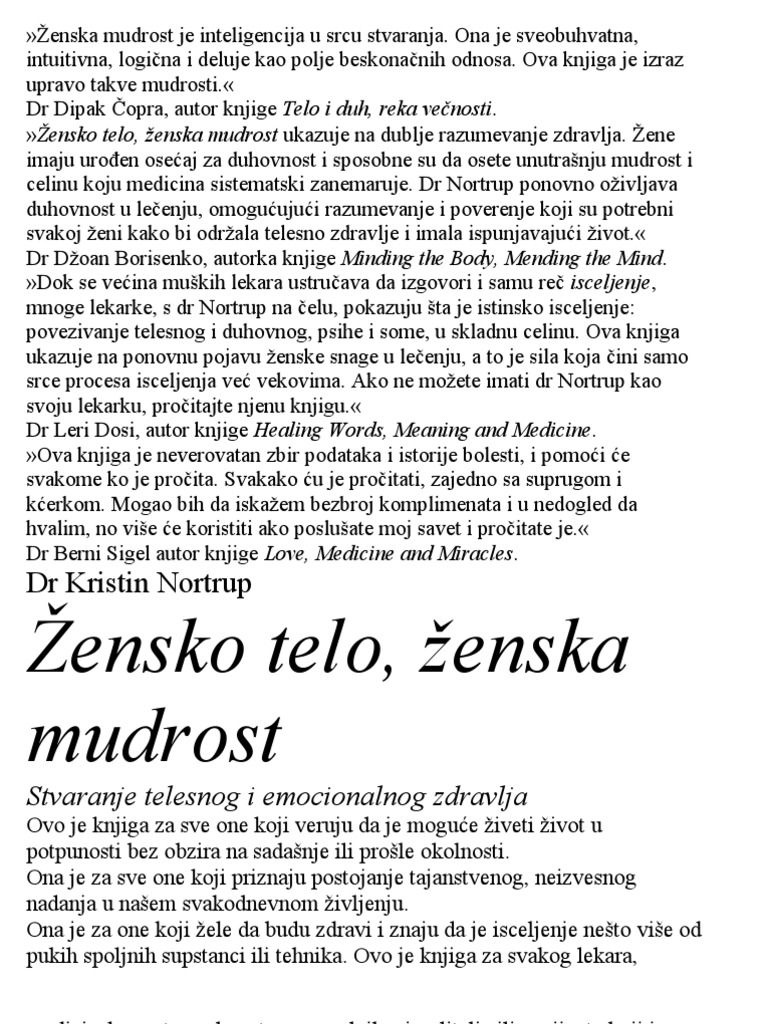 Zensko Telo Zenska Mudrost | PDF