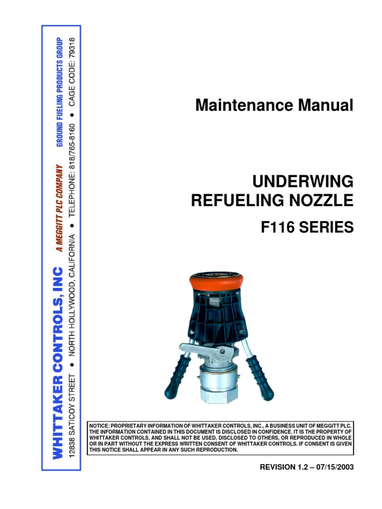 F116 + Rev 1.2 2003-07-15 Underwing Refueling Nozzle | PDF | Valve | Screw