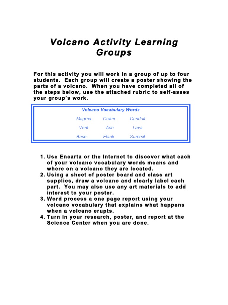 Volcano Activityheatherfishburn | PDF | Volcano | Rubric (Academic)