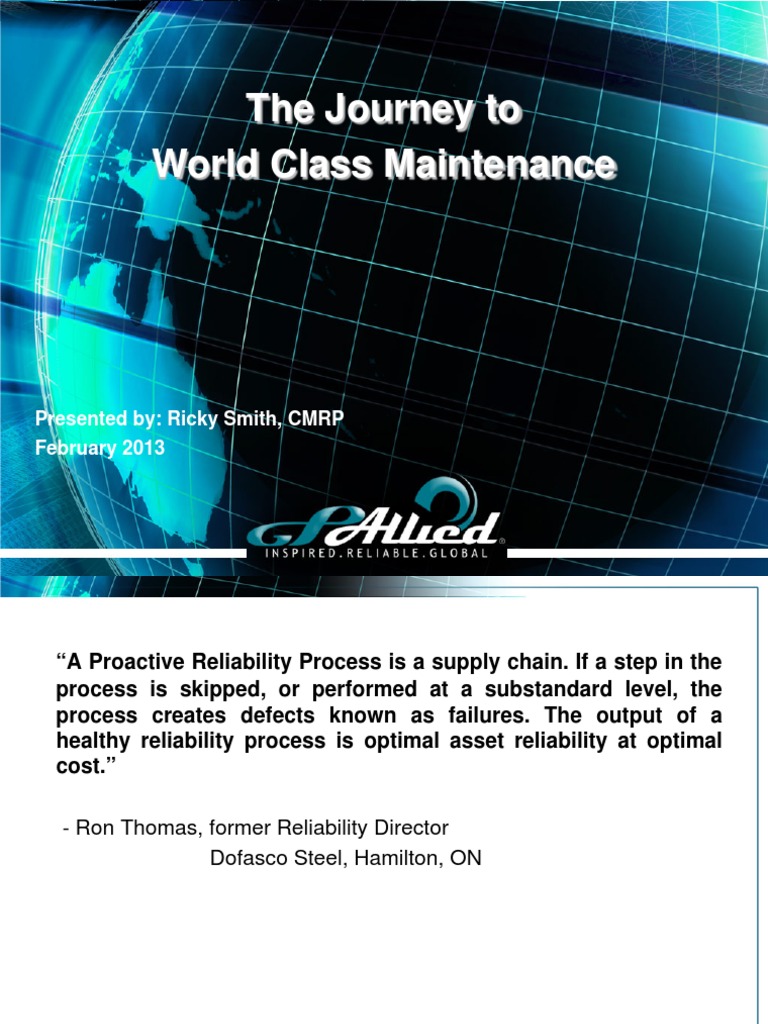 World Class Maintenance Presentation PDF | PDF | Reliability ...