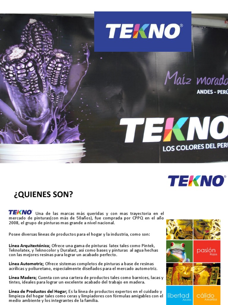 Tekno presentación Final | PDF | Pinturas | Calidad (comercial)