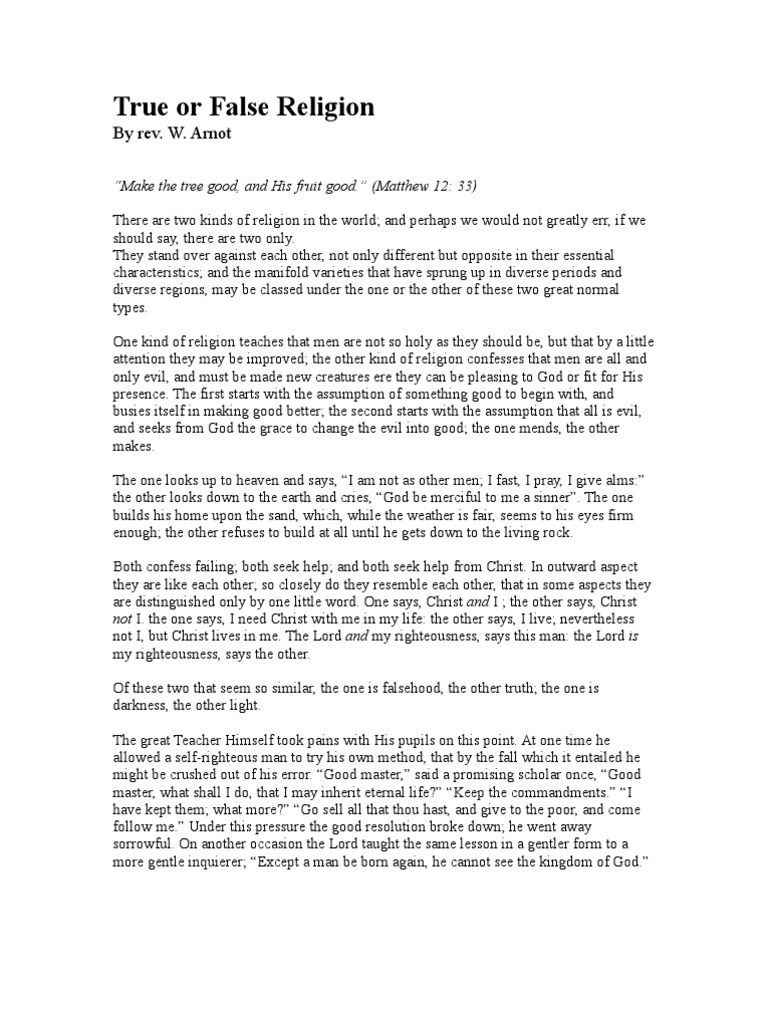 True or False Religion | PDF | Trees | Jesus