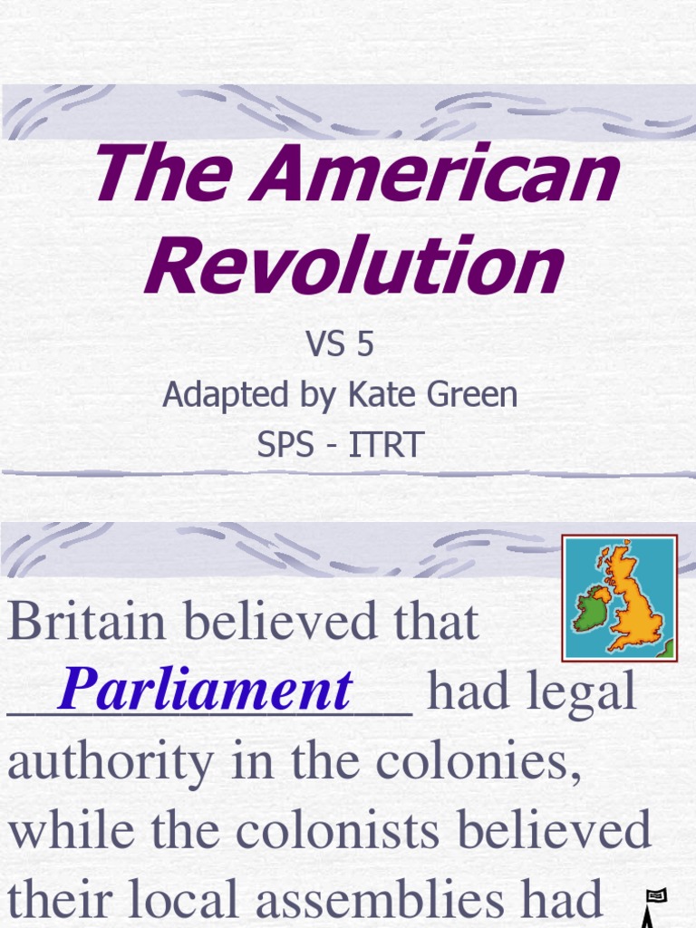 The American Revolution: VS5 Adapted by Kate Green Sps - Itrt | PDF ...