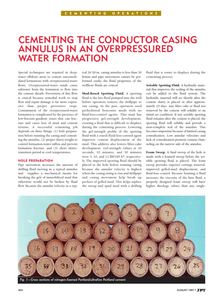 Cementing Operations Pdf Casing Borehole Pressure