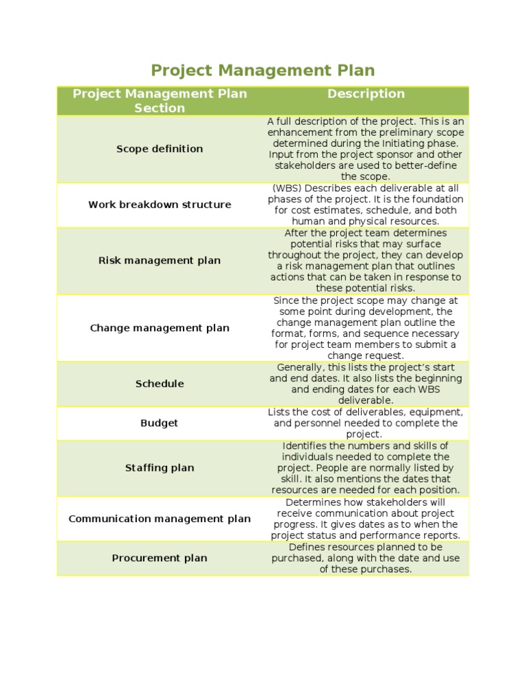 Comprehensive Project Management Plan | PDF