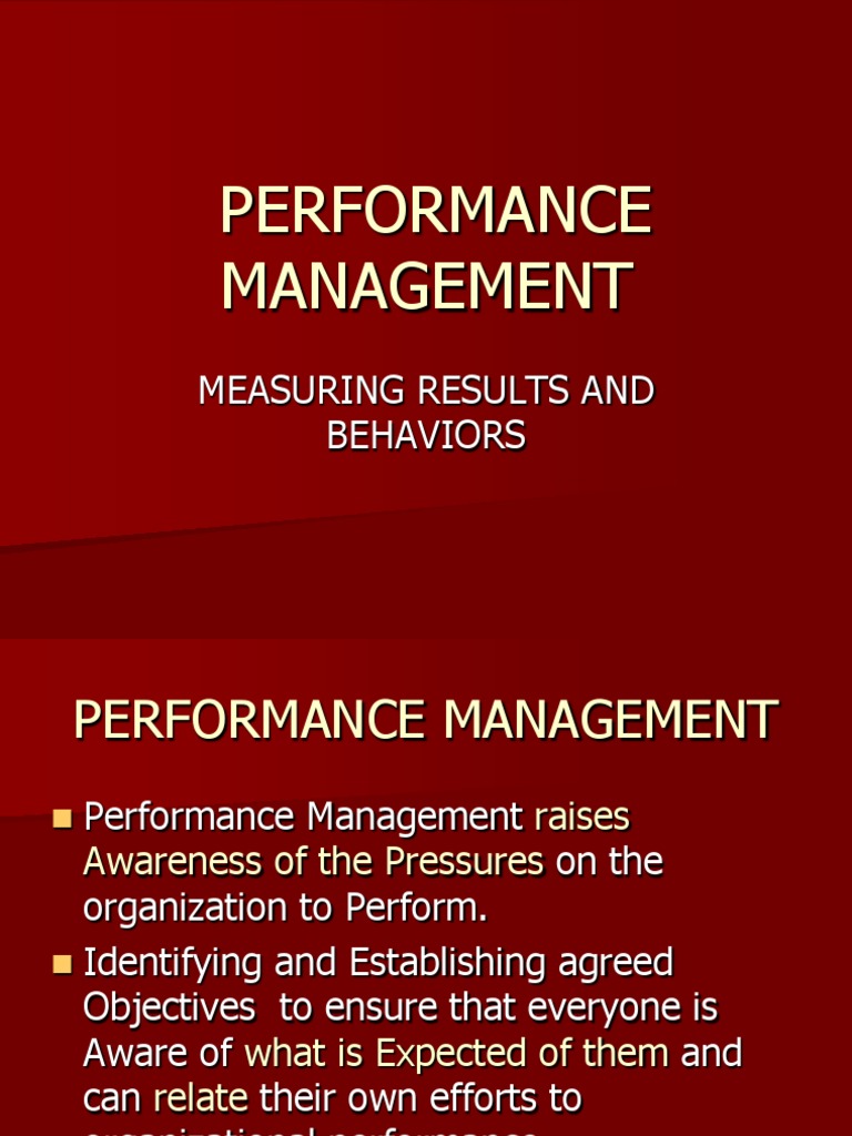 Measuing Results and Behavior Performance | PDF | Performance ...