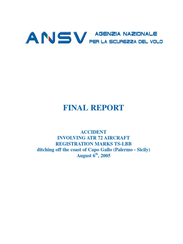 Final Report Atr 72 | PDF | Aerospace Engineering | Aviation Safety