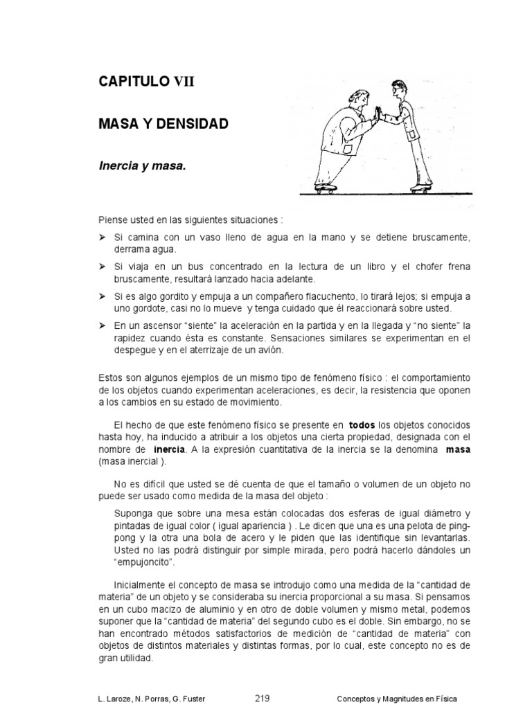 247 - 11 Capítulo VII MASA Y DENSIDAD | PDF | Masa | Densidad
