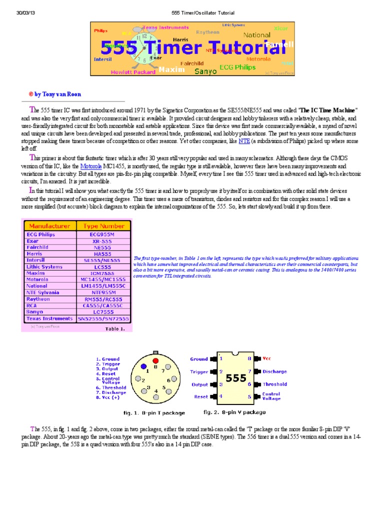 555 Timer - Oscillator Tutorial | PDF | Capacitor | Electronic Circuits