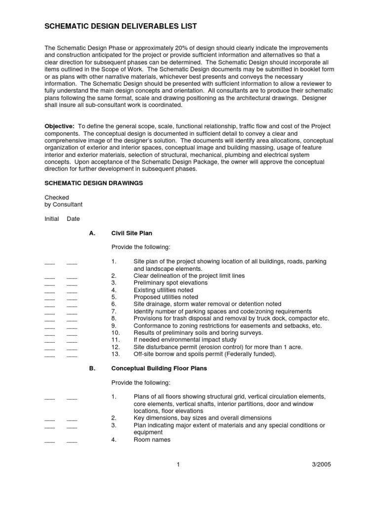 9A Schematic Design Deliverables List | PDF | Hvac | Life Cycle Assessment