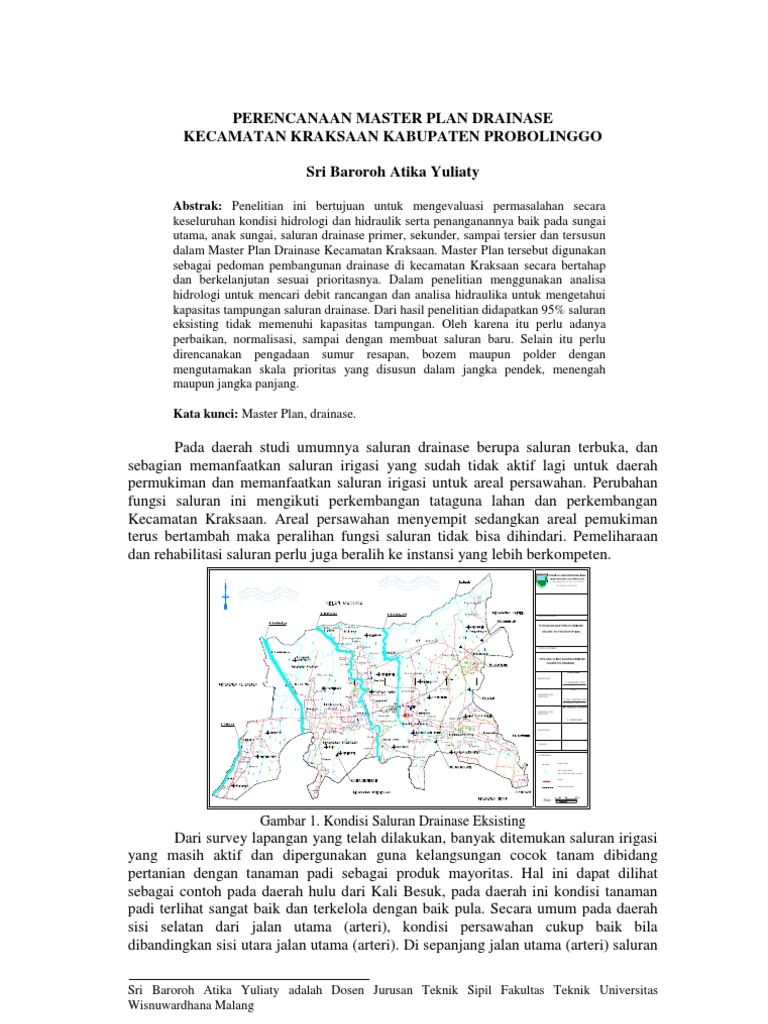 Perencanaan Master Plan Drainase Kecamatan Kraksaan | PDF