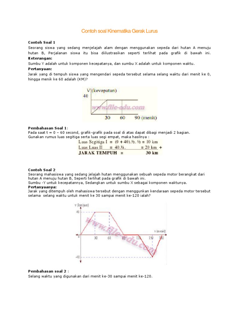 Contoh Soal Kinematika Gerak Lurus | PDF