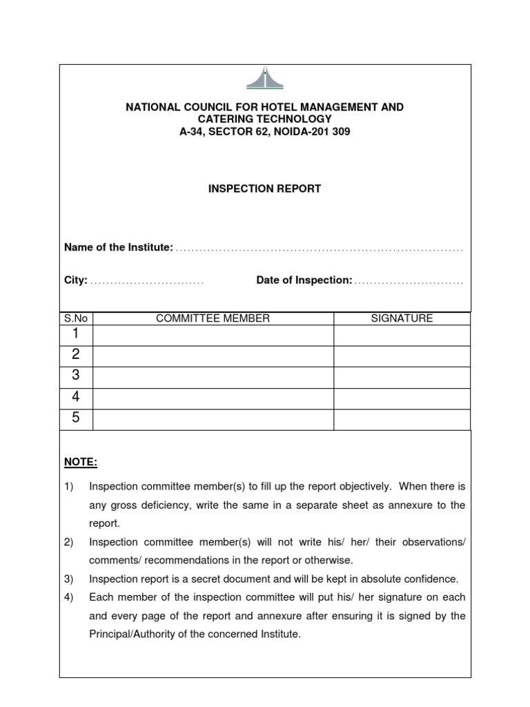 Inspection Report Format PDF | PDF | Tableware | Kitchen Stove
