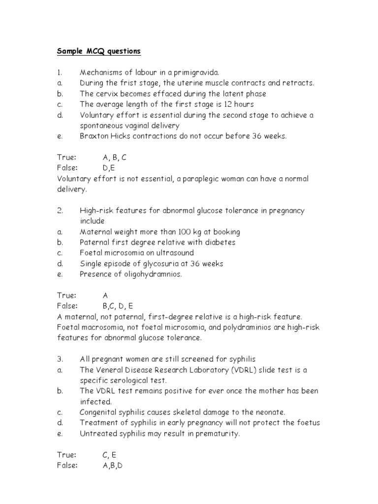 Obg MCQS | PDF | Pregnancy | Childbirth