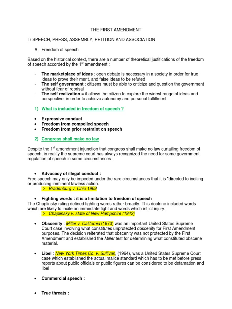 Understanding First Amendment Freedoms | PDF