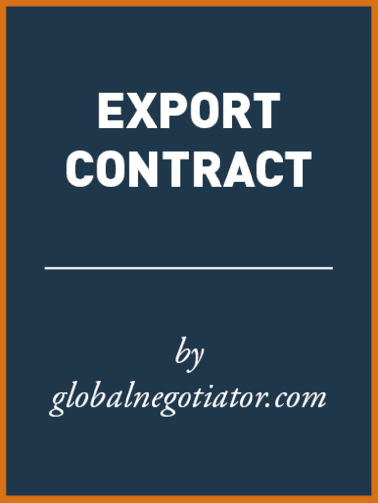 EXPORT CONTRACT | Letter Of Credit | Prices | Free 30-day Trial | Scribd