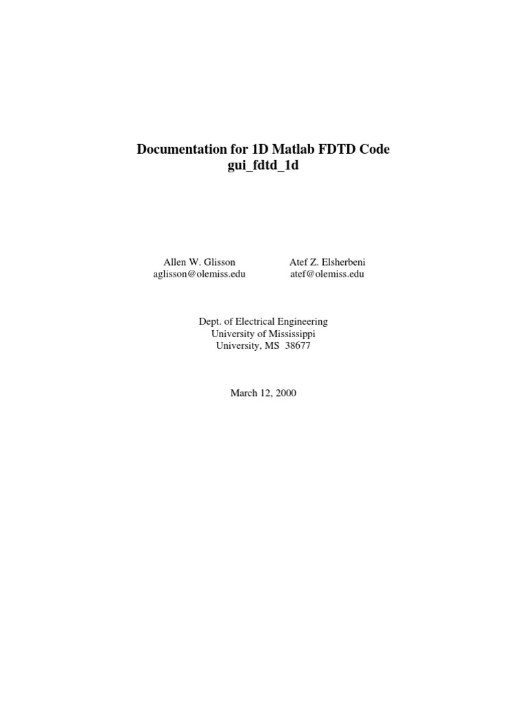 1 D Code | PDF | Matlab | Physics