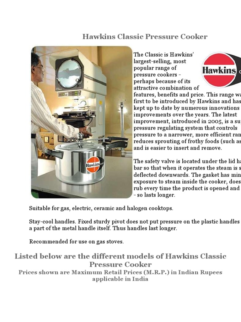 Hawkins Project | PDF | Kitchen Stove | Pressure Cooking