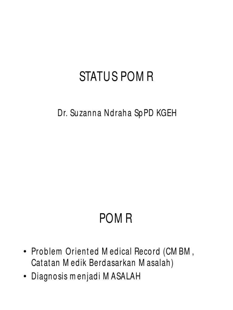 Panduan Lengkap Status POMR | PDF