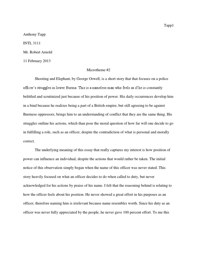 Shooting An Elephant | PDF | Epistemology | Psychology