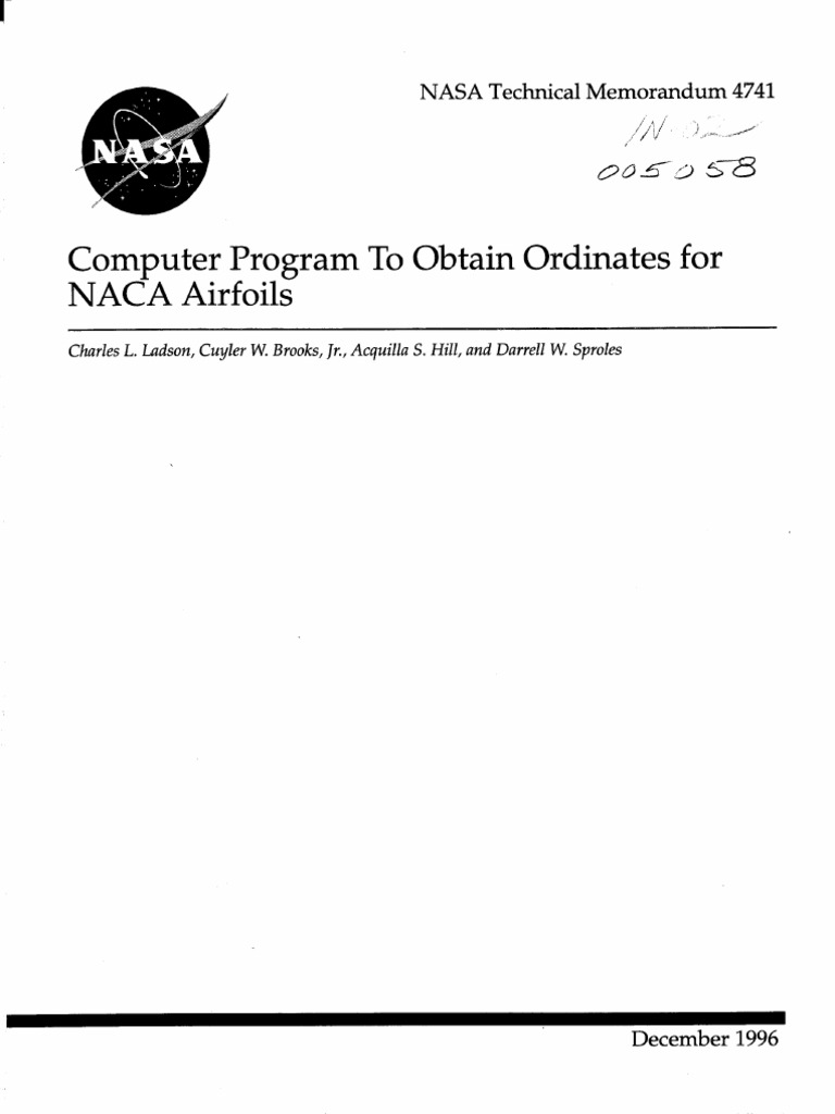 NASA - Obtain Coordinates of NACA | PDF | Airfoil | Aerospace Engineering