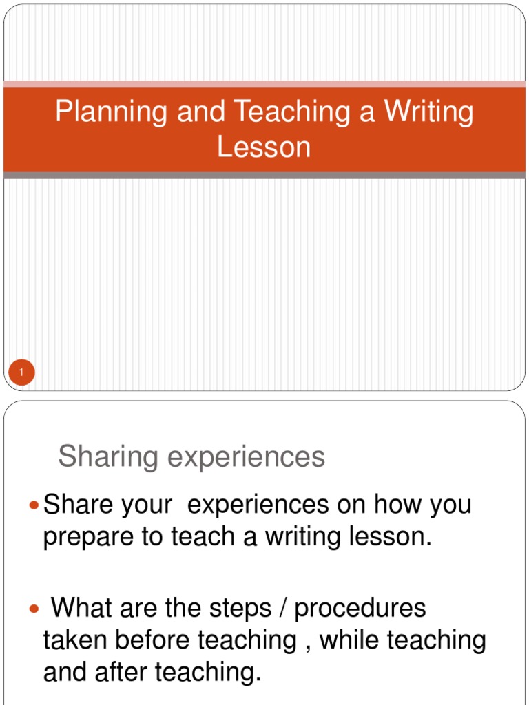 Writing Lesson Planning for Teachers | PDF | Lesson Plan | Reading ...