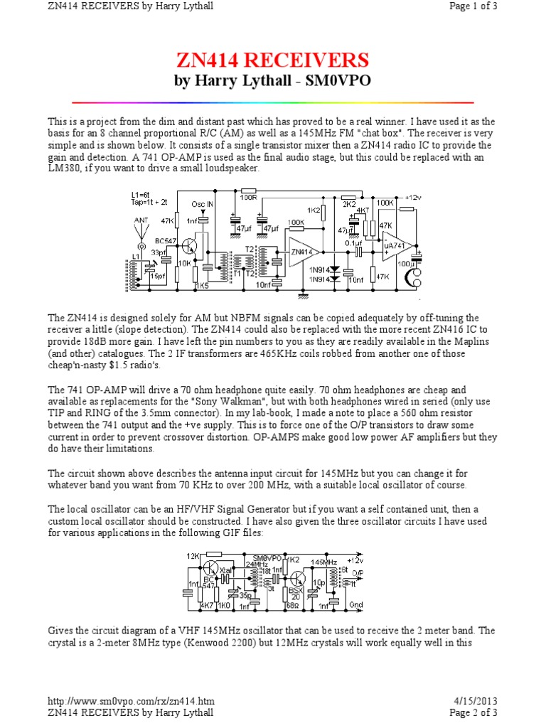 ZN414 Receiver | PDF | Operational Amplifier | Headphones