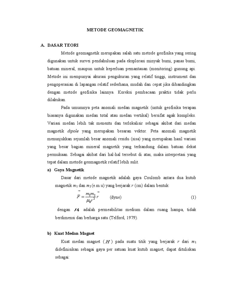 Dasar Teori Metode Geomagnetik | PDF | Sains & Matematika