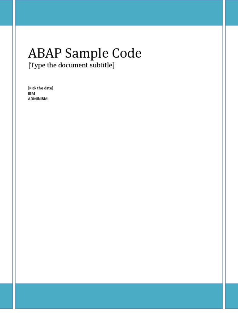 ABAP Sample Code: (Type The Document Subtitle) | PDF | Technology ...