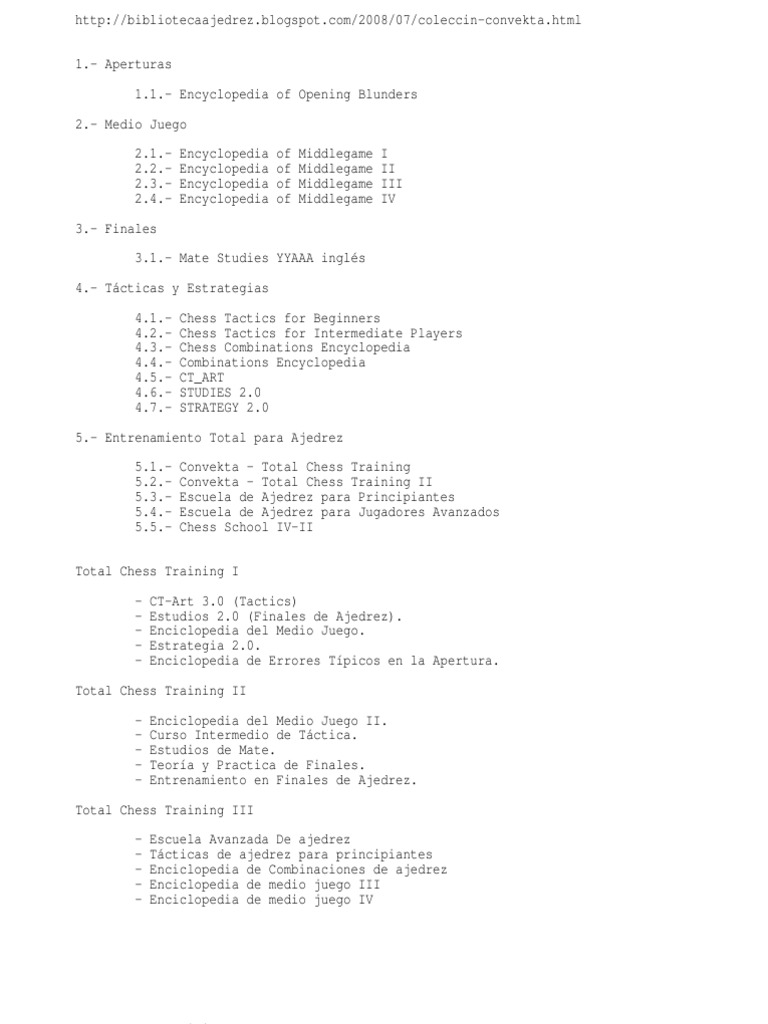 Colección Convekta de Ajedrez | PDF