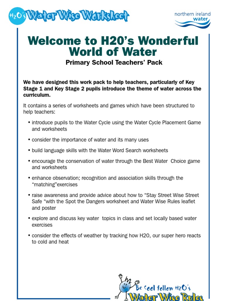 H2O WorkSheets | Download Free PDF | Water Cycle | Water Vapor