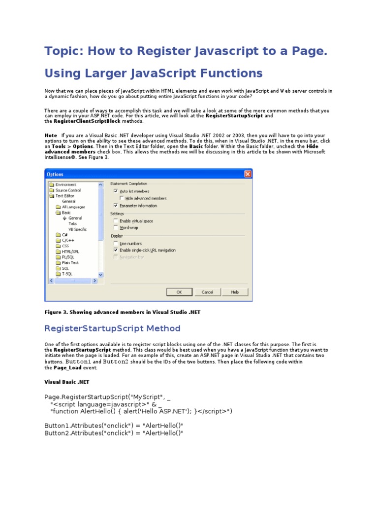 Topic: How To Register Javascript To A Page. Using Larger Javascript Functions | PDF | Dynamic ...