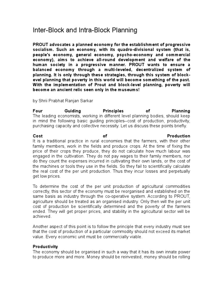 Inter Block and Intra Block Planning | PDF