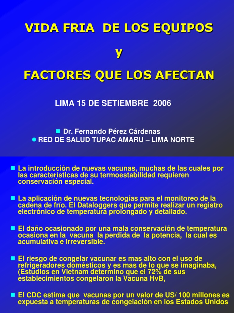 Vida Fria de Los Equipos y Factores Que Los Afectan 2006 | PDF ...