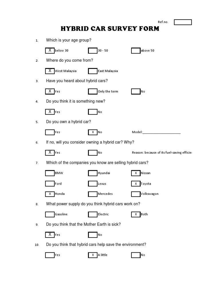 Hybrid Car Survey Insights | PDF