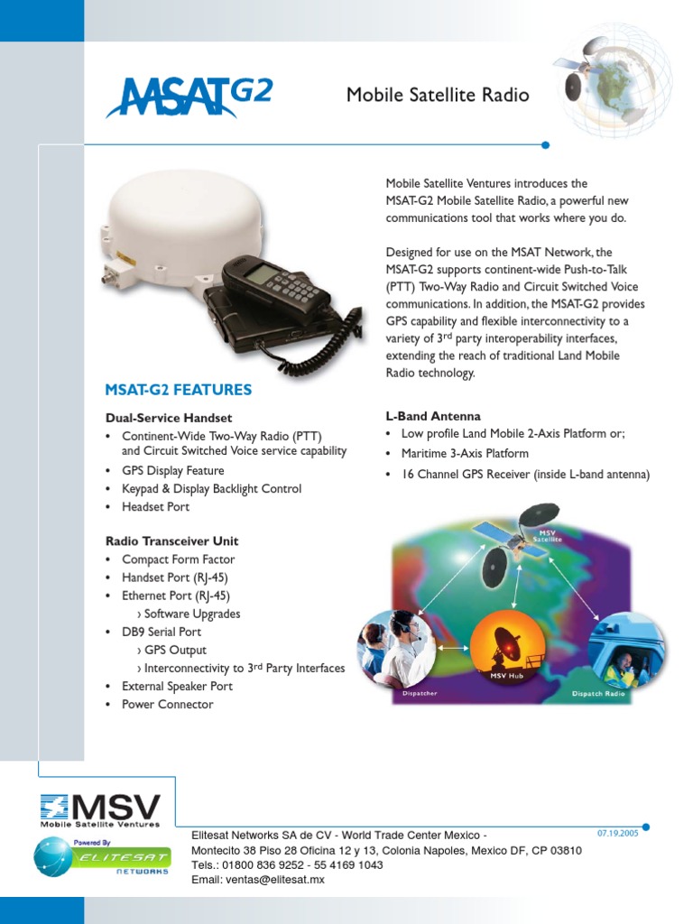 Brochure MSAT G2 | PDF | Radio | Satellite