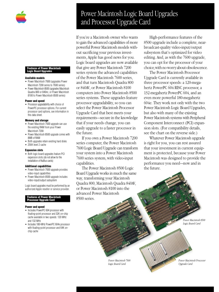 Power Macintosh Upgrades | PDF | Macintosh | Central Processing Unit