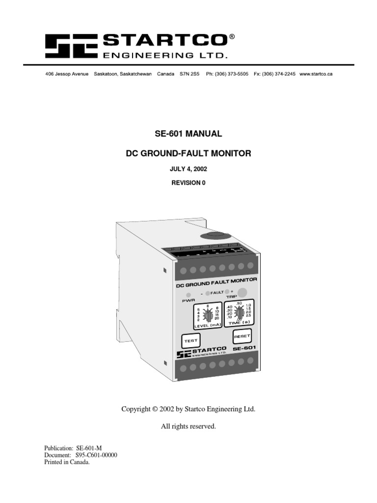 SE-601 Manual | PDF | Relay | Switch