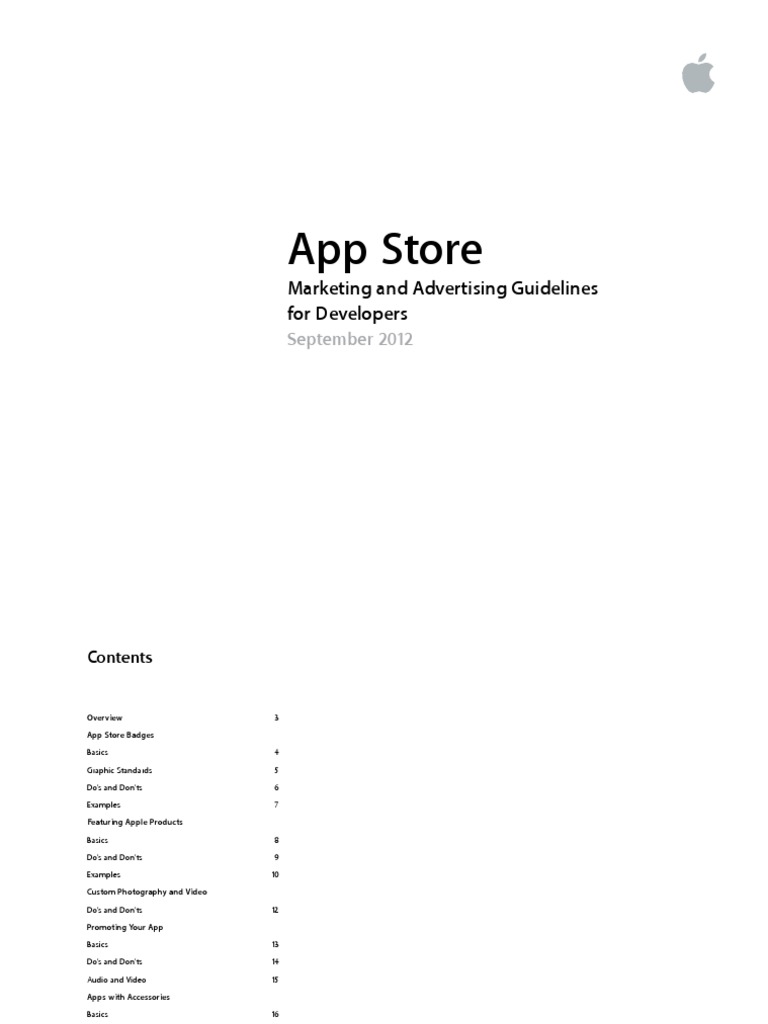 App Store Marketing Guidelines | PDF | App Store (I Os) | Ios